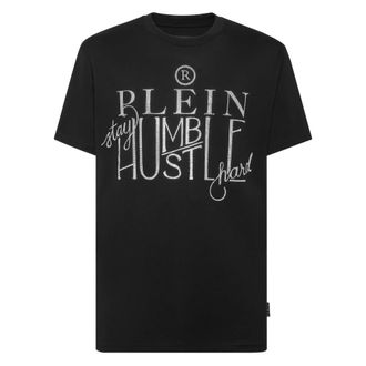 Philipp Plein Homme, Tops, Noir, Taille: XL T-Shirt Col Rond