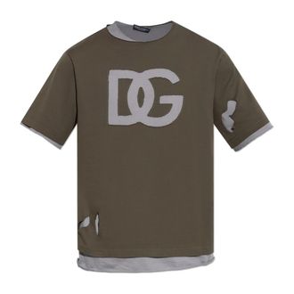 Dolce & Gabbana Doppel-Lagen T-Shirt - - Tops - Herren - Gr&uuml;n - S