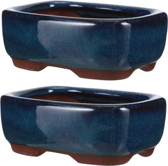 BESTONZON 2 Stück Blumentopf Aus Keramik Dekorativer Pflanzer Drinnen Vintage Blumentopf Gartenblumentopf Porzellantopf Kleine Blumentöpfe Pflanzgefäß Blumenbeh