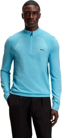 BOSS Hommes K Momentum-Lite MN Pull en Coton mélangé avec Fermeture éclair Courte et Body-Mapping