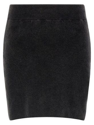 Alexander Wang Womens Black Cotton Long Skirt