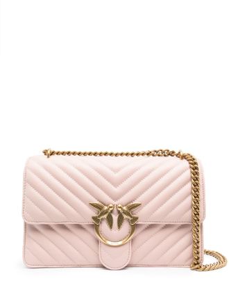 Pinko sac à bandoulière Love Birds en cuir - Rose