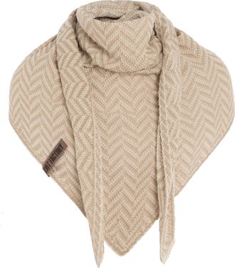 Knit Factory Dreiecksschal Vera - Damen Strickschal mit Wolle - Umschlagtuch für den Frühling und Herbst - Winterschal mit Fischgrätmuster - Dreieckstuch - 190x65 