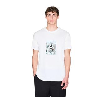 A|X Armani Exchange Homme, Tops, Blanc, Taille: M T-Shirt Coupe Standard