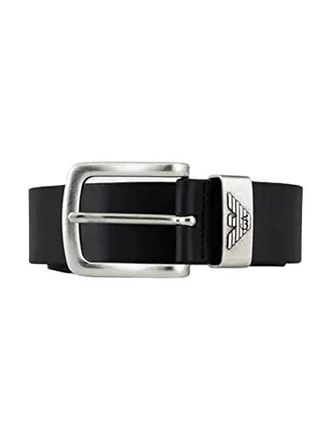 Emporio Armani Armani Hommes Ceinture en cuir tomb&eacute;e Noir 38