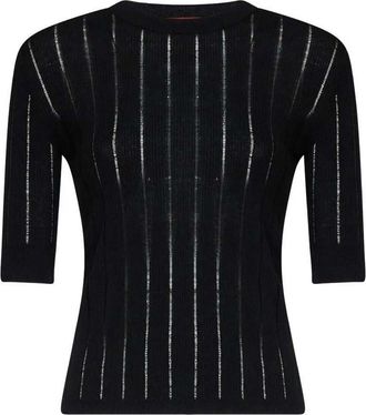 Max Mara Rundhalspullover - Schwarz