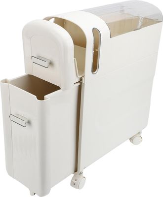 ZJchao Schmaler Aufbewahrungsschrank, Vielseitiger, Moderner, Schlichter Schubladentyp mit 2 Ebenen, Schmaler Badezimmer-Aufbewahrungsschrank für Badezimmer,