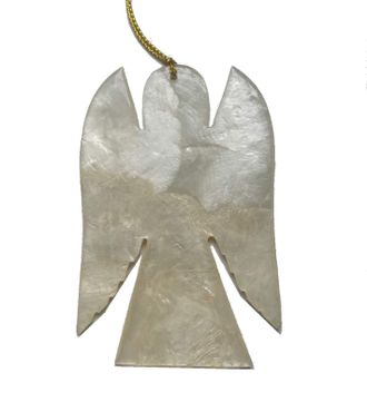 Kinta Capiz Muschel Christbaumschmuck Anhänger (Engel Creme)