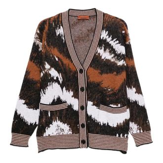 Missoni Schwarzer Maxi Cardigan Pullover - - Knitwear - Damen - Mehrfarbig - M