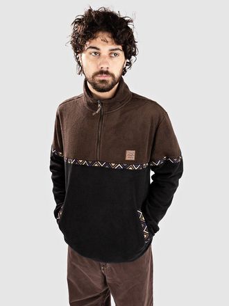 Iriedaily Monte Noe Troyer Half-Zip Fleece Pullover dark coffee