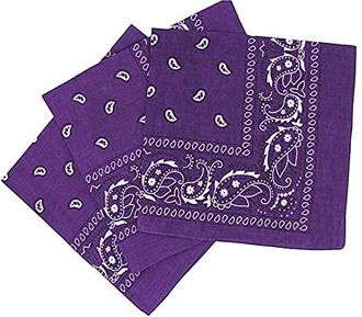 KAV Lot de 3 bandanas de 55 x 55 cm - Unisexe - Imprimé fantaisie - Pour sports de plein air, randonnée, cyclisme, violet, 57 x 57