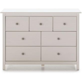 PEGANE Commode, meuble de rangement en pin coloris blanc - Longueur 110 x Profondeur 40 x Hauteur 80 cm Pegane