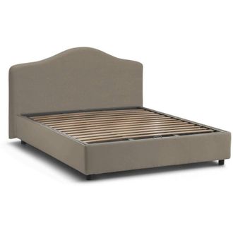 Dmora Doppelbett Dabbass, Containerbett mit Stoffbespannung, 100% Made in Italy, Front&ouml;ffnung, passend f&uuml;r Matratze Cm 160x190, Turteltaube - Dmora