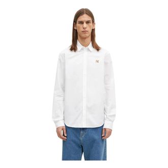 Maison Kitsun&eacute; Fox Head Classic Shirt - - Shirts - Herren - Wei&szlig; - L