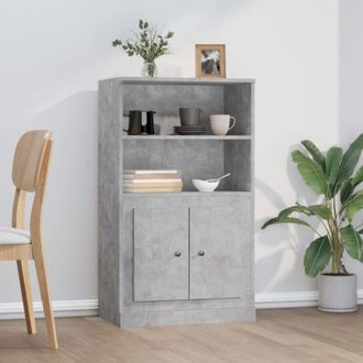 vidaXL Buffet haut gris b&eacute;ton 60x35,5x103,5 cm bois ding&eacute;nierie Vidaxl