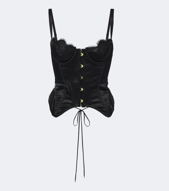 Maria Lucia Hohan Bustier-Top Samya aus Satin mit Spitze