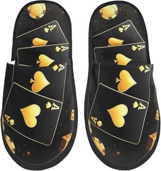 Generic Pantoufles Cartes &Agrave; Jouer De Casino Portative Pantoufles DH&ocirc;tel Unisexe Chaussons Maison Pour Voyage Homme Automne L