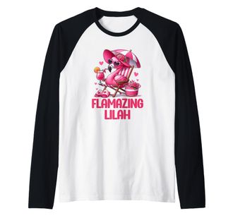 BDAZ Flamazing Lilah Pink Flamingo Tropical Beach Trip Damen Raglan