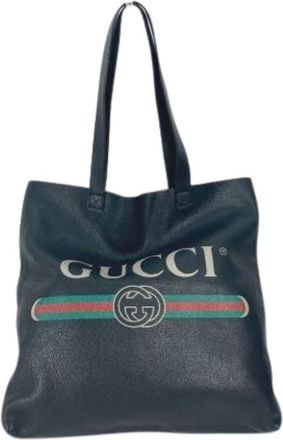 Gucci unisex, Pre-owned, Noir, Taille: ONE Size Sac cabas en cuir Pre-owned