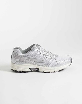 Saucony Grid Legacy Sneaker in Silber und Cremewei&szlig;