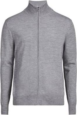 Au Printemps Paris Cardigan &agrave; col montant en laine m&eacute;rinos