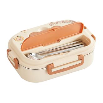 Generico Aus Stahl für Kinder, auslaufsicherer Behälter aus Edelstahl mit 3 Fächern, Lunchbox für kleine Kinder, 22,9 x 17 x 7 cm für Reisen im Freien