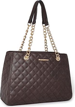 Montana West 040 Sac à main matelassé pour femme avec bandoulière en chaîne, 040 Café