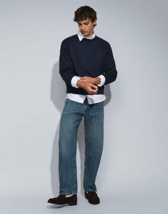Jack & Jones Eddie - Jean ample - Bleu moyen d&eacute;lav&eacute;