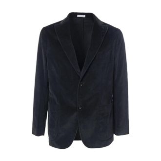 Boglioli Samt Jacke mit zwei Kn&ouml;pfen - - Jackets - Herren - Blau - M