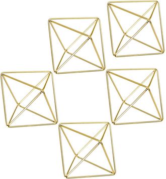 BESPORTBLE 5 St&uuml;ck Metall Luftpflanzenst&auml;nder Geometrischer &Uuml;bertopf Air Farn Displayst&auml;nder F&uuml;r Zimmerpflanzen Halter Mit Goldenem Abschluss F&uuml;r Tisch Fensterba