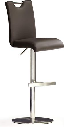 Robas Lund Barhocker Braun mit Lehne Barstuhl drehbar 360 Grad, Hocker höhenverstellbar, PU BAR.DO