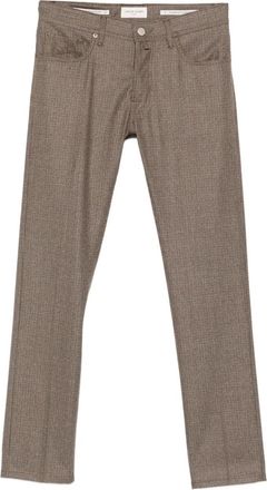 Jacob Cohen pantalon en laine vierge à coupe droite - Marron
