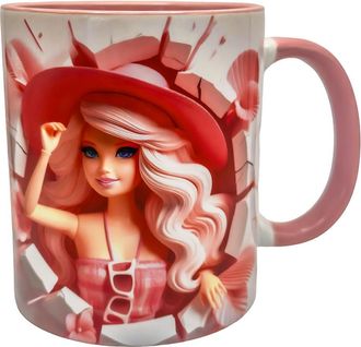 Generic Keramikbecher mit rosa Puppenfigur, die ideale Tasse für Ihren perfekten Kaffee, kreative Tasse, einzigartige Tassen für unvergessliche Momente