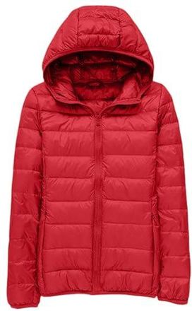 Generico Doudoune Femme 100 Grammes Pliable L&eacute;g&egrave;re Rembourr&eacute;e Veste Chaude Matelass&eacute;e Anti-Vent avec Capuche Casual Demi-Saison Grande Taille Veste &agrave; Fermeture