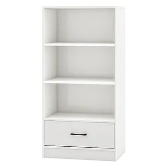 Giantex Giantex &Eacute;tag&egrave;re avec 1 tiroir et 3 compartiments ouverts, 60 x 38 x 120 cm, biblioth&egrave;que en bois &agrave; 4 niveaux, &eacute;tag&egrave;re de rangement pour salon, chambre