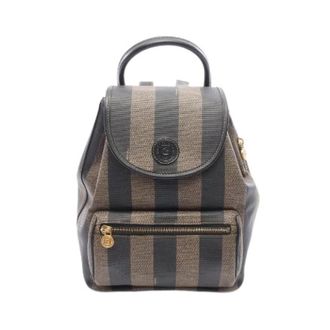 Fendi Pre-owned Pequin Coated Canvas Leather Backpack - - Pre-owned - Damen - Braun - ONE SIZE