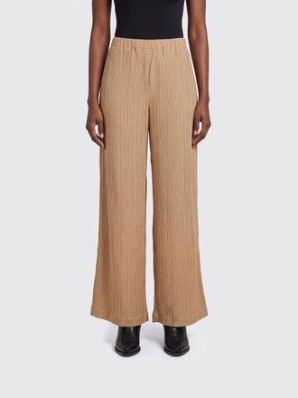 120% Lino Pantalon large pliss&eacute; en m&eacute;lange de laine vierge