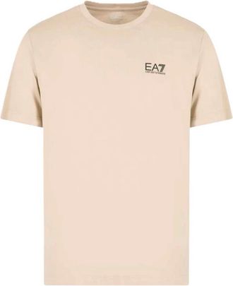 Emporio Armani Emporio Armani Ea7, Homme, Tops, Beige, Taille: XL T-shirt logo en coton, col rond