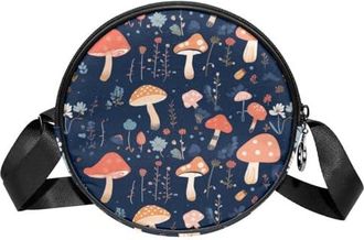 Generic Sac &agrave; bandouli&egrave;re rond rond pour femme, petit sac &agrave; bandouli&egrave;re champignon avec fermeture &eacute;clair, bretelles r&eacute;glables, d&eacute;contract&eacute; pour femmes et fill