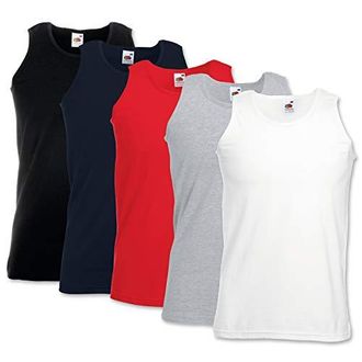 Fruit Of The Loom Lot de 5 débardeurs homme - Multicolore - Blanc, Noir, Marine, Rouge, Gris - 44/46 - Taille XL
