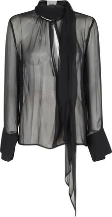 Erika Cavallini Semi Couture Femme, Blouses et Chemises, Noir, Taille: 40 FR Camicia Kaia