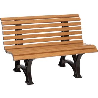 Blome Blome - 2er-Bank Amrum 120 cm Holzoptik Vollkunststoff-Standf&uuml;&szlig;e