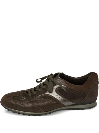 Tod's baskets en daim à lacets - Marron