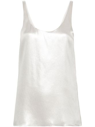 Chlo&eacute; Top aus Seide - Silber