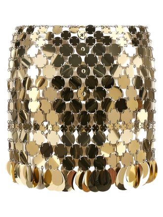 Paco Rabanne Metal Disc Chain-Mesh Skirt - Gold