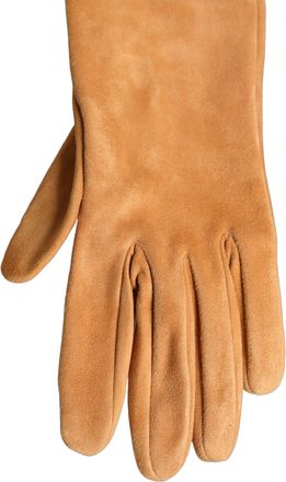 Dolce & Gabbana Suede Elbow Length Gloves - Tan