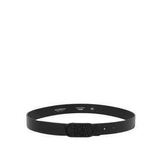 Emporio Armani Schwarze Lederg&uuml;rtelschnalle - - Accessories - Damen - Schwarzk - 90 CM