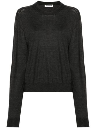Jil Sander pull en maille fine - Gris