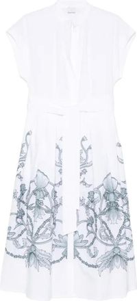 Eleventy Femme, Robes, Blanc, Taille: 38 FR Jupe en coton imprim&eacute;