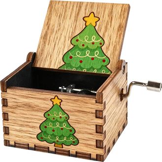 Generico Weihnachtskurbel aus Holz - Musik-Dekoration, Weihnachtsmelodie, handgefertigt, kreatives Display f&uuml;r Sammler, Erwachsene, Kinder, Schlafzimmer, Wohnz